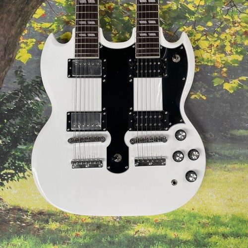 12+6 Strings Slash Double Neck SG Electric Guitar SILVER PARTS FREE ...