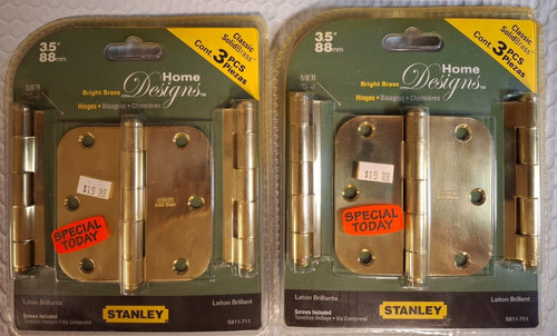 2 packs, Stanley Classic Solid Brass 3-1/2” with 5/8” Radius Door ...
