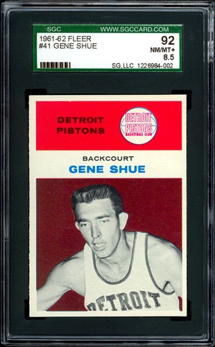 1961-62 Fleer #41 Gene Shue SGC 92 NM/MT+ The Detroit Pistons | eBay