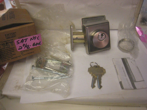 Emtek Single Cylinder Rectangular Deadbolt 8468 Pewter for sale online ...