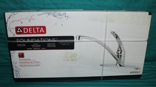 DELTA Foundations Single-Handle Standard Kitchen Faucet in Chrome ...
