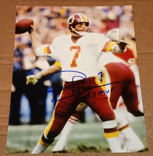 JOE THEISMANN WASHINGTON REDSKINS SIGNED AUTOGRAPHED 8X10 PHOTO COA 83 ...