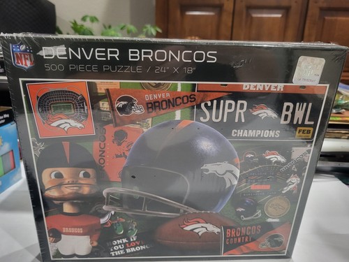 NFL Denver Broncos Retro Puzzle Jigsaw Puzzle Football 500 Pieces Brand ...