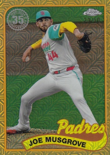 JOE MUSGROVE /50 TOPPS UPDATE 1989 SILVER MOJO GOLD REFRACTOR PADRES ...