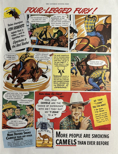1948 Camel Cigarettes Four Legged Fury Rodeo Ken Roberts Champ Vintage ...