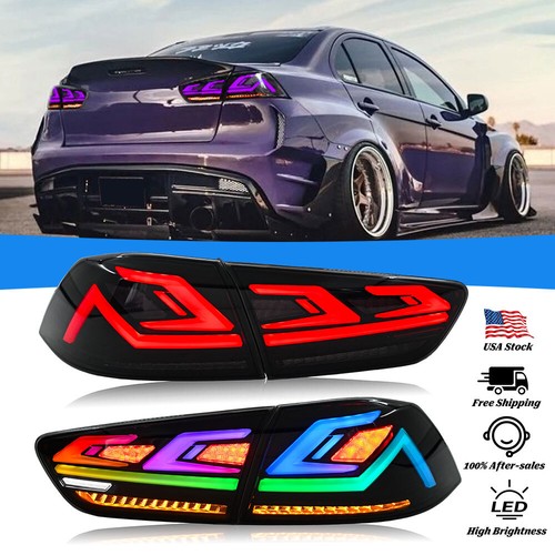 LED RGB Tail Lights For Mitsubishi Lancer EVO X 2009-2018 Animation ...