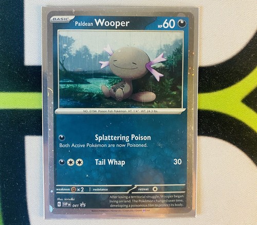 Pokemon TCG Paldean Wooper SVP 041 Cosmos Black Star Promo Galaxy Card ...
