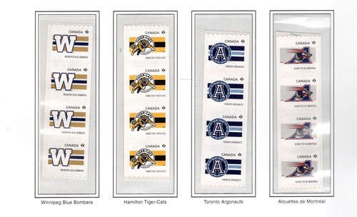 Canada Stamp Scott #2563-2566, Football Teams, Coils of 4, 2012, MNH ...