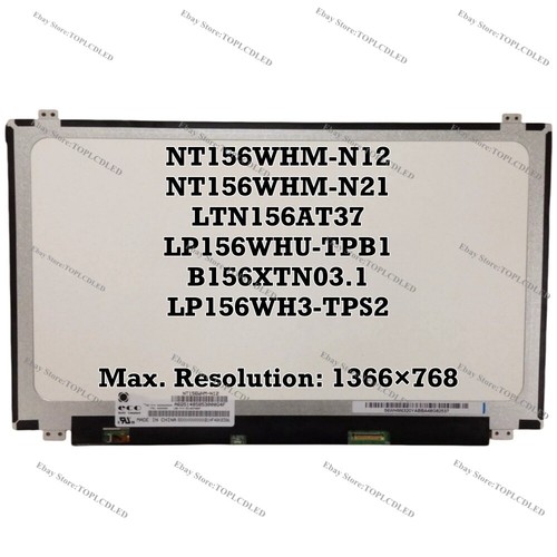 NT156WHM-N12 N21 Fit LTN156AT37 LP156WHU-TPB1 B156XTN03.1 LP156WH3-TPS2 ...