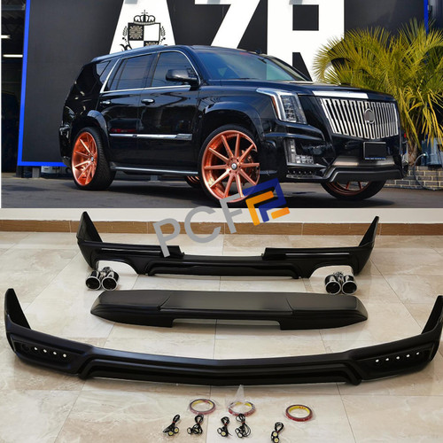 Body Kit For Cadillac Escalade 15-19 primer Front Lip Rear Diffuser ...