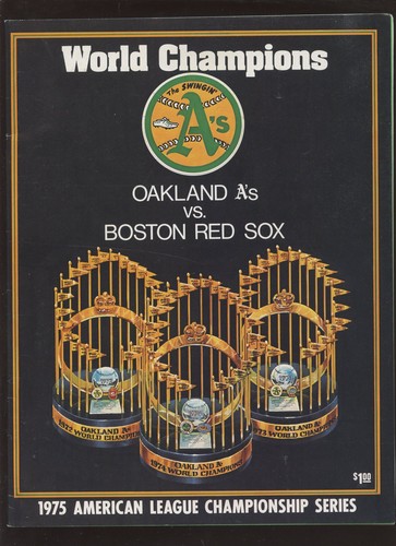 1975 MLB ALCS Baseball Program Oakland A's at Boston Red Sox NRMT | eBay