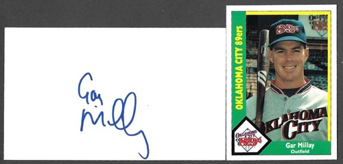 Gar Millay ( OF Minors 1986-1991 ) RANGERS SIGNED AUTOGRAPH AUTO 3x5 ...