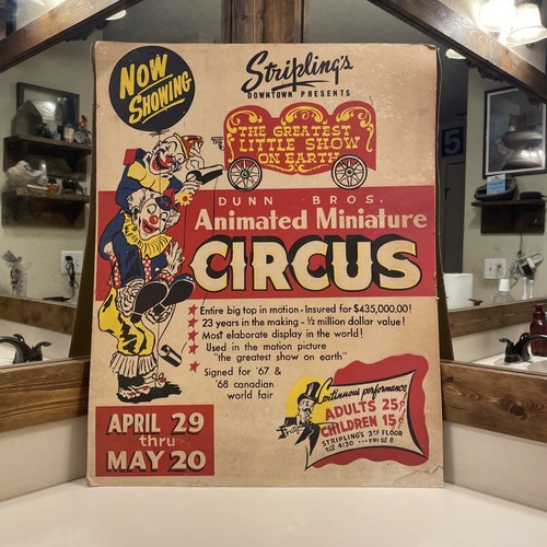 Stripling’s Fort Worth Tx Dunn Bros. Animated Miniature Circus Poster ...