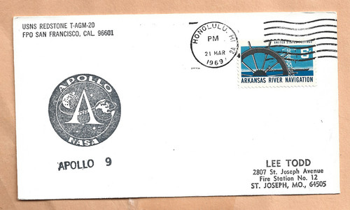 APOLLO 9 MAR 21,1969 HONOLULU USNS REDSTONE SPACE COVER NASA | eBay