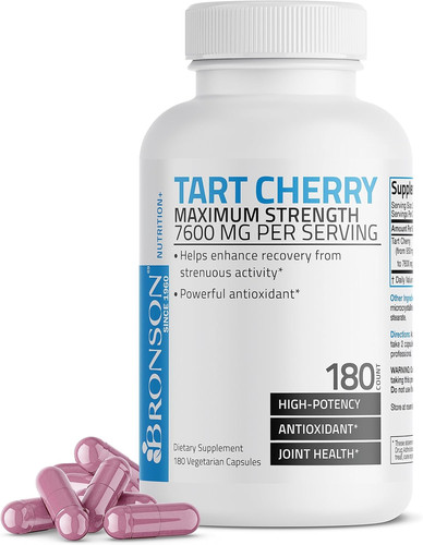 Tart Cherry Maximum Strength 7600 Mg, 180 Vegetarian Capsules (90 ...
