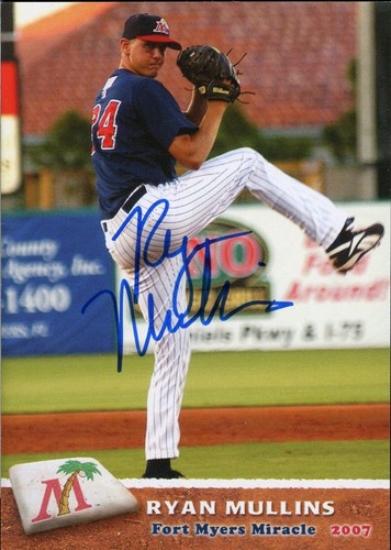 2007 Ft Myers Miracle RYAN MULLINS Signed Card autograph AUTO TWINS ...