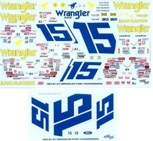 Powerslide 208 #15 Wrangler 1983-84 Dale Earnhardt Ricky Rudd 1/24 ...