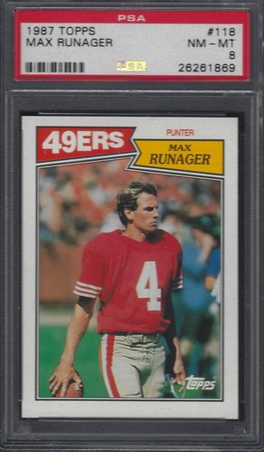 🏈1987 TOPPS FOOTBALL CARD MAX RUNAGER #118 PSA 8 NM-MINT SF 49ers K | eBay