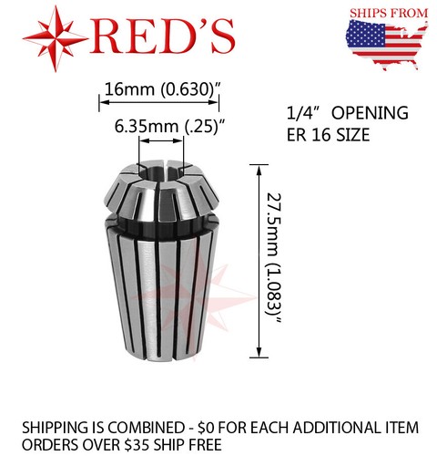 ER16 PRECISION Collet 1/4 inch , CNC Mill ATC Router Lathe Tool milling ...