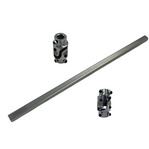 16" Length Steering Shaft+3/4"-36 Spline x 3/4" DD+3/4"DD x 3/4"DD U ...
