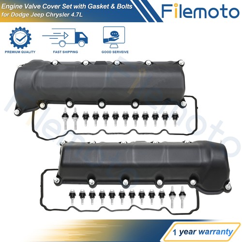 Valve Covers w/ Gasket & Bolts Kit for Dodge Jeep Chrysler 53021828AA ...