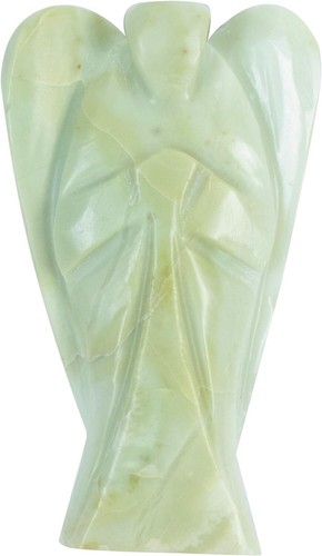 Serpentine Gemstone Guardian Angel Healing Figurine Hand Carved Pocket ...