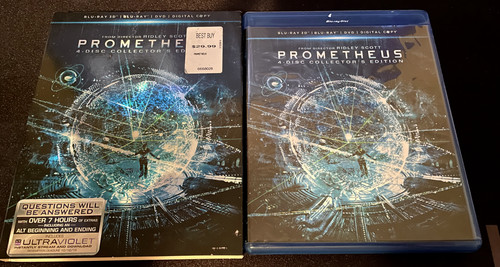 Prometheus (Blu-ray/DVD, 2012, 4-Disc Set, Collectors Edition) W/ SLIP ...