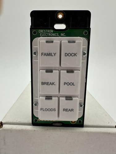 Used Crestron C2N-DB6-W-S 6-button pad Good Condition, KEYPAD ENGRAVING ...