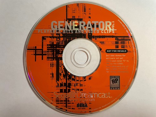 Generator Demo Disc Vol. 1 (Sega Dreamcast) Disc Only | eBay