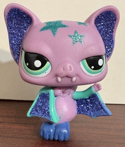 Hasbro Littlest Pet Shop LPS Bat #2142 Purple Body, Teal Eyes, Glitter ...