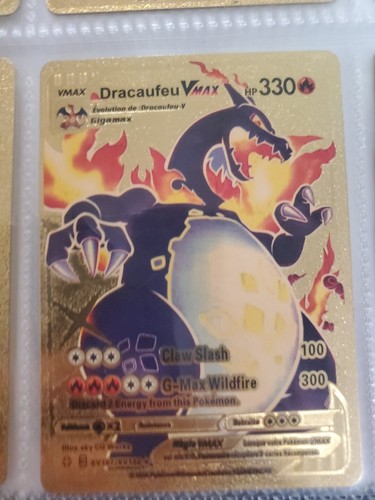 Pokemon Gold Card Dracaufeu VMax | eBay