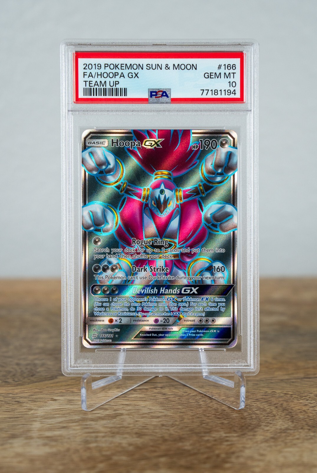 Hoopa GX 2019 Sun & Moon: Team Up #166/181 Holo (Full Art) PSA 10 Price ...