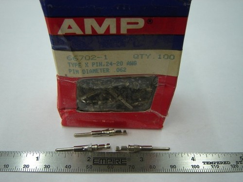 AMP 66702-1 Type X pin , 24 - 20 AWG pin diameter .062 box of 100 NOS ...