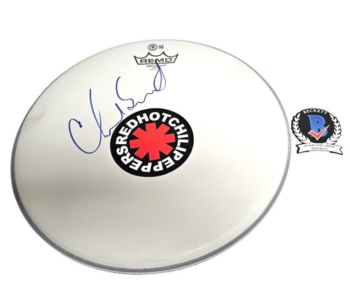 CHAD SMITH SIGNED AUTOGRAPH DRUM HEAD RED HOT CHILI PEPPERS BECKETT BAS ...