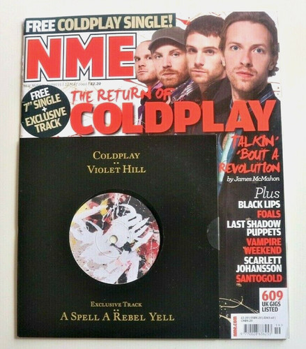COLDPLAY - NME UK Magazine + FREE Violet Hill 7" Single (2008) | eBay