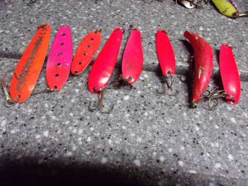 T29 Steelhead fishing red spoon lure lot | eBay