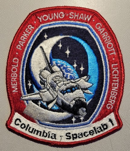 NASA Columbia Space Shuttle 1983 Spacelab 1 Crew 4 x 4 3/4" Embroidered ...