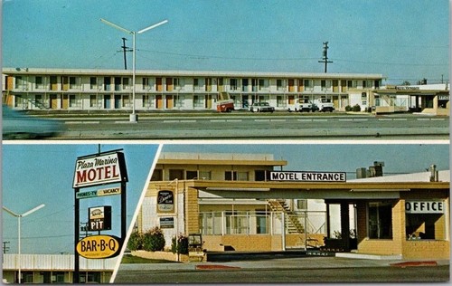 OXNARD, California Postcard "PLAZA MARINA MOTEL" Hueneme Road c1960s ...