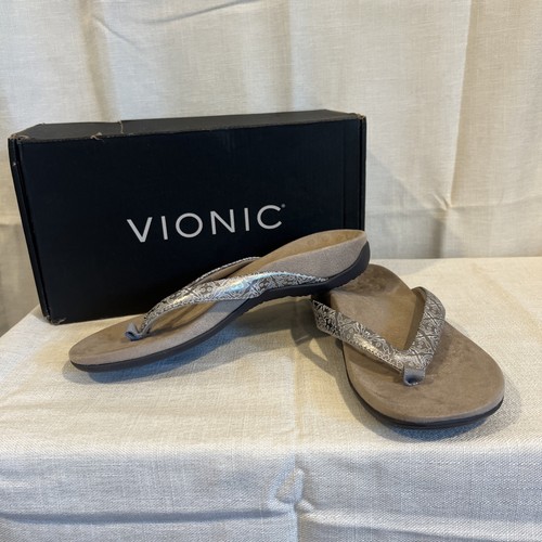 Vionic Women’s Silver Sandals with Orthaheel Technology Sz 6 New In Box ...