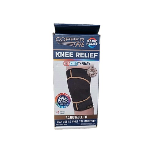 Copper Fit Rapid Relief Knee Hot Cold Therapy Adjustable Wrap One Size ...
