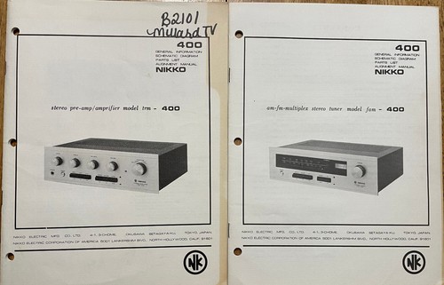 NIKKO 400 TRM-400 STEREO PRE AMPLIFIER SERVICE REPAIR MANUAL | eBay
