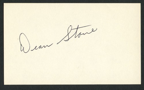 Dean Stone (d. 2018) signed autograph auto 3x5 index card Baseball ...