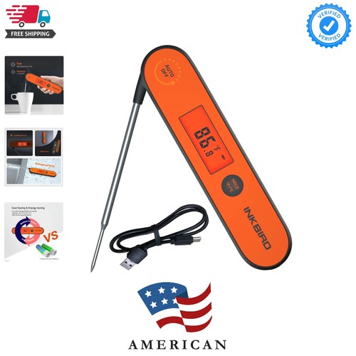 Instant Read Waterproof Meat Thermometer - Rechargeable Digital ...