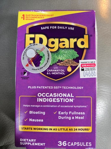 FDgard Digestive Health Supplement w/ Caraway Oil & L-Menthol 36 Caps ...