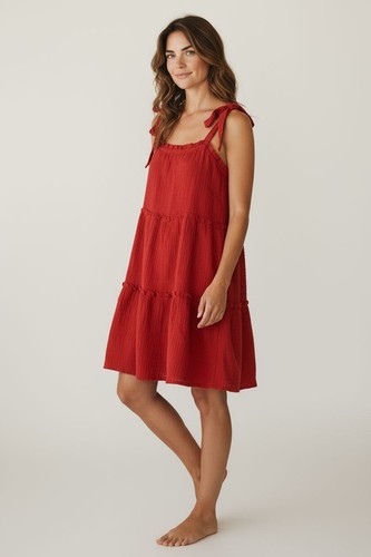 Red Alt. State Dress Size Small Tiered Summer Red Dress Rayon & Nylon ...