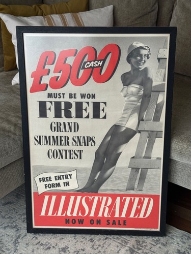 Original midcentury newsagents publicity poster 50s vintage retro wall ...