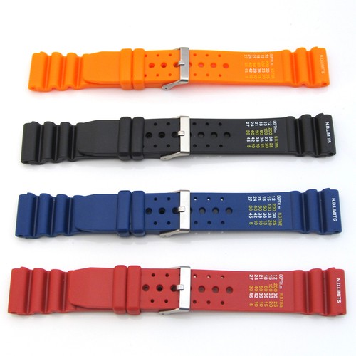 Mens Watch Strap Dive Band ND LIMITS CHART Divers Sports Rubber ...