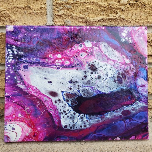 Acrylic Abstract Art Pour Painting on Stretched Canvas 8x10" | eBay