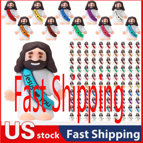 100 Pcs Little Jesus Figures Mini Rubber Jesus Toys Jesus Love You Mix ...
