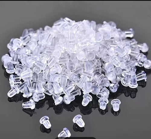100pcs Clear Soft Earring Hook Bullet Stopper Earnut Rubber Back | eBay